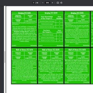 D&D Druid Spell Cards 5.5e 2024 Players Handbook All Druid Spells ...