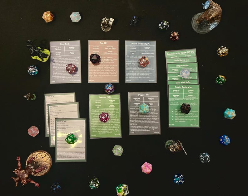 D&D Ranger Spell Cards 5.5e 2024 Players Handbook All Ranger Spells ...