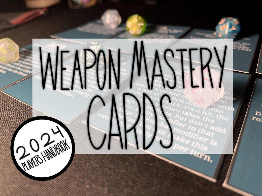 D&D Weapon Mastery Printable Cards 2024 PHB New Rules PDF - Etsy