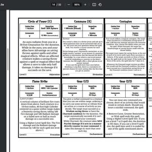 D&D Cleric Spell Cards 5.5e 2024 Players Handbook All Cleric Spells ...
