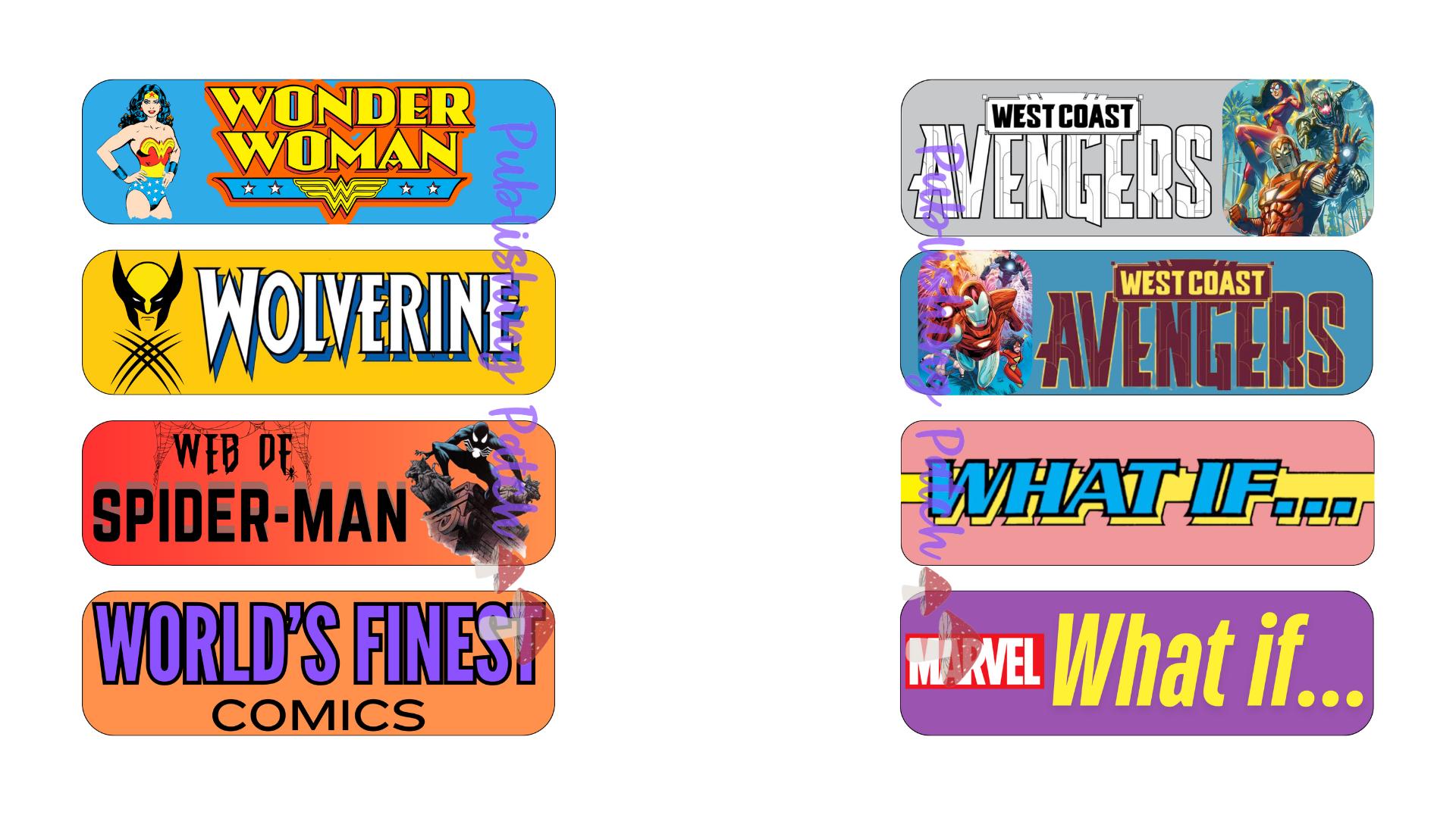 Custom Comic Book Divider Labels- Sheet - Etsy