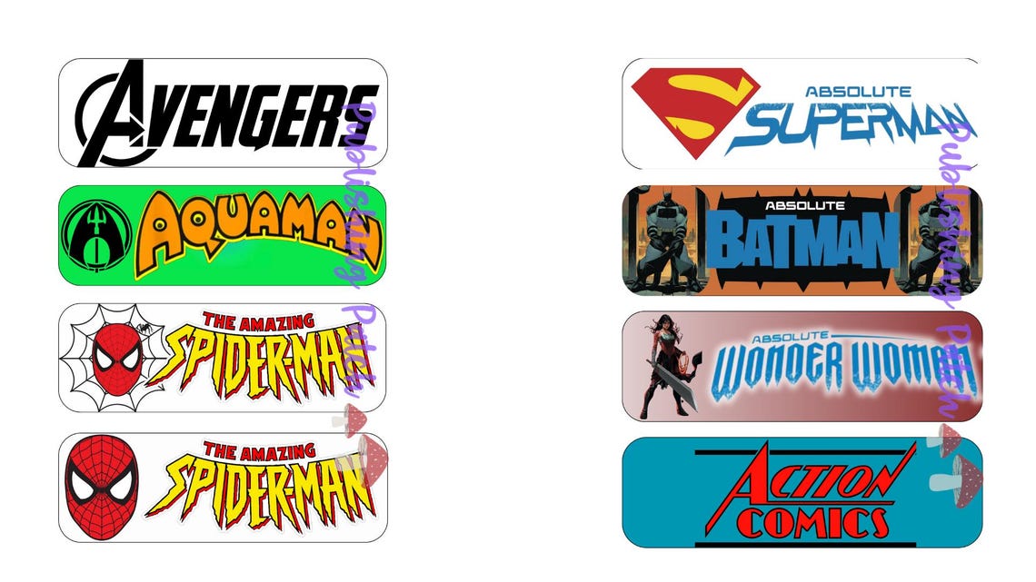 Custom Comic Book Divider Labels- Sheet - Etsy