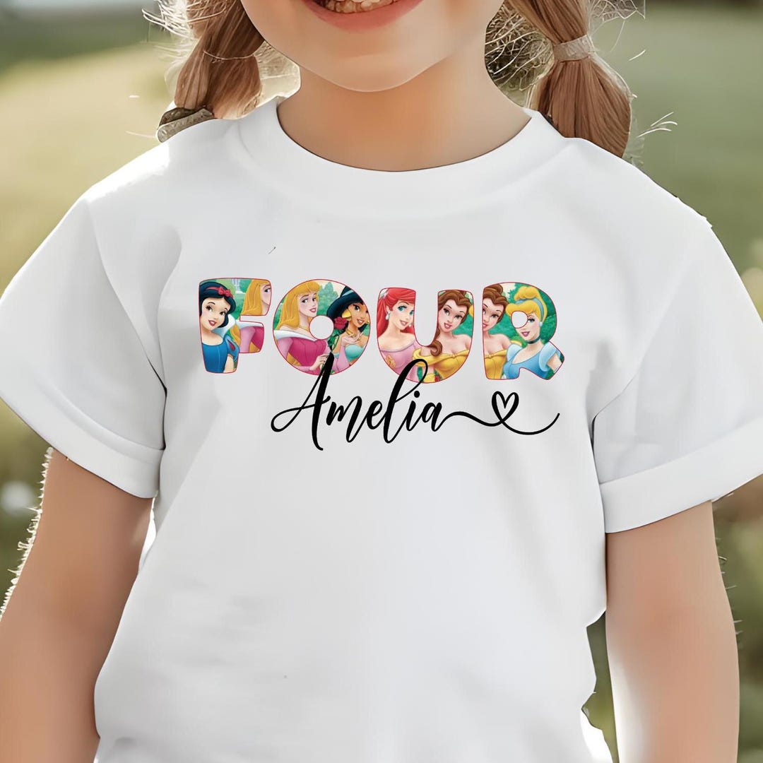 Custom Birthday Princess Shirt Disney Princess Birthday T-shirt Family Birthday Shirt ...