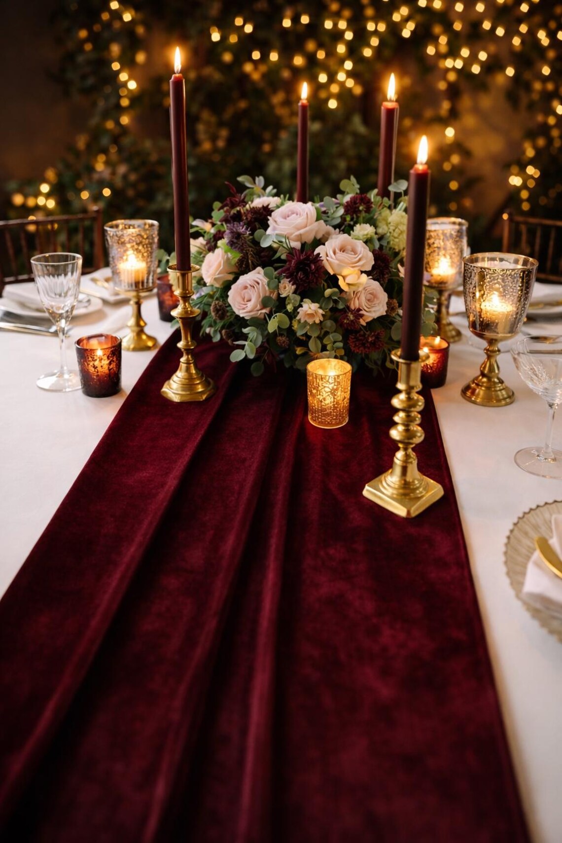 Luxury Velvet Table Runner, Custom Size Dining Table Decor, OEKO-TEX ...