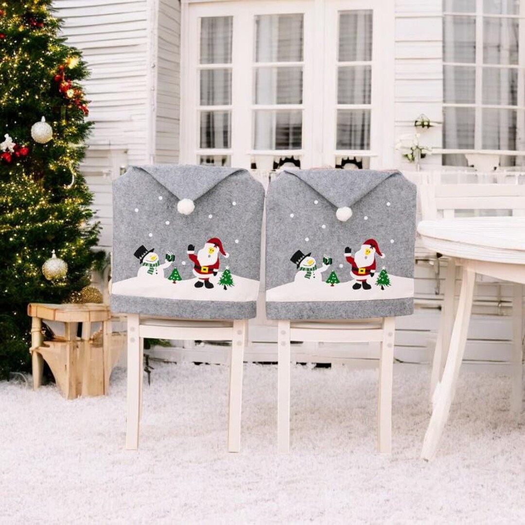 Christmas Chair Back Cover for Decoration, Christmas Chair Covers, Seat ...