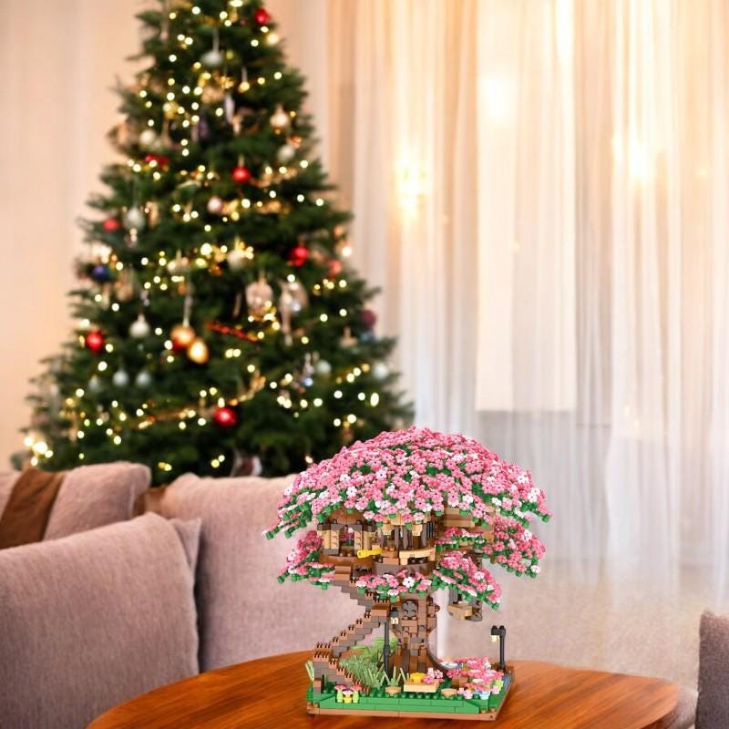 2138 PCS Mini Sakura Tree Building Blocks Set, Diy Cherry Blossom ...