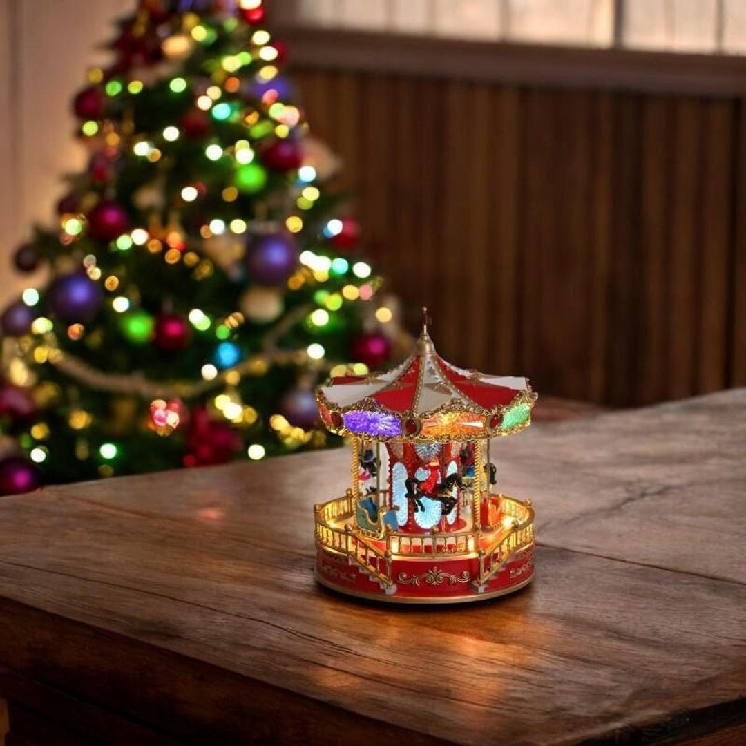 Handmade Christmas Gift Lighted and Musical Carousel Customized Horses ...
