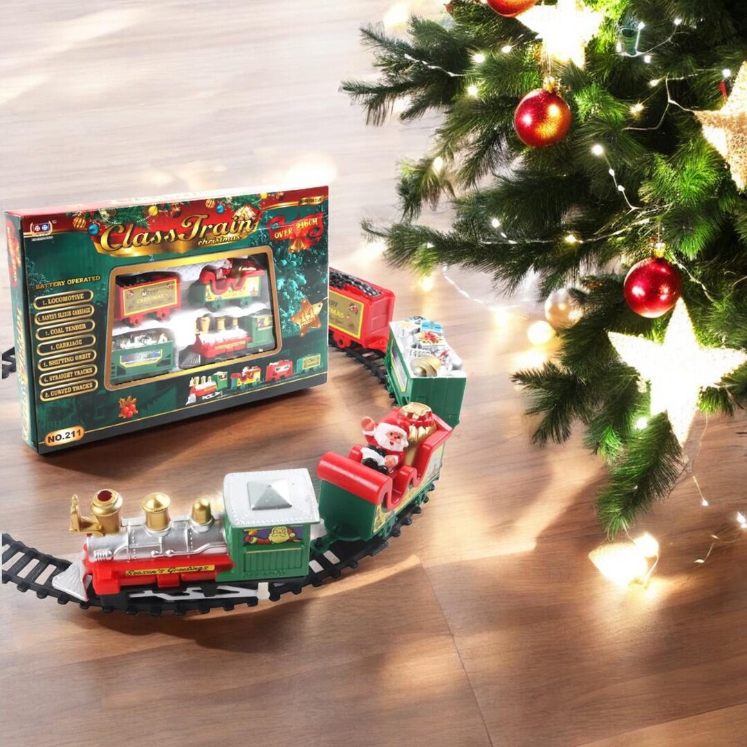 Christmas Realistic Electric Train Set - Christmas Gift Train Toy ...