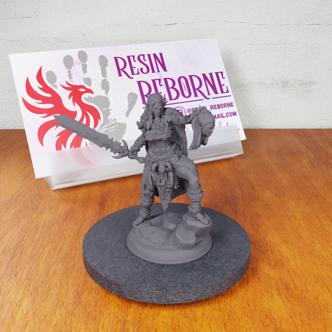 Female Orc Warrior | D&D 5E Dnd Pathfinder TTRPG Primed Mini Painting ...