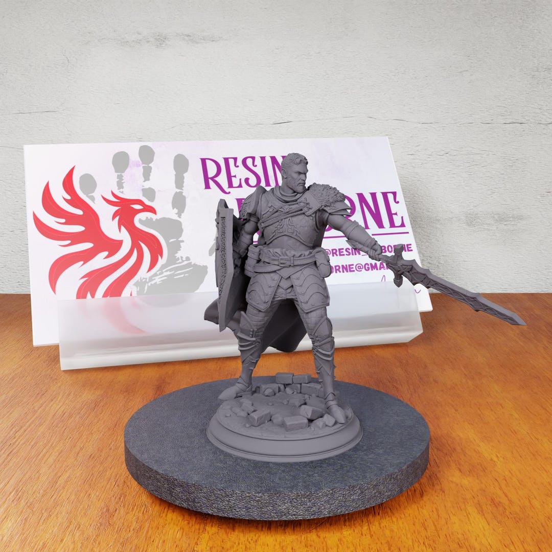 Handsome Paladin | 28 32mm D&D Pathfinder Holy Warrior Cleric Sword ...