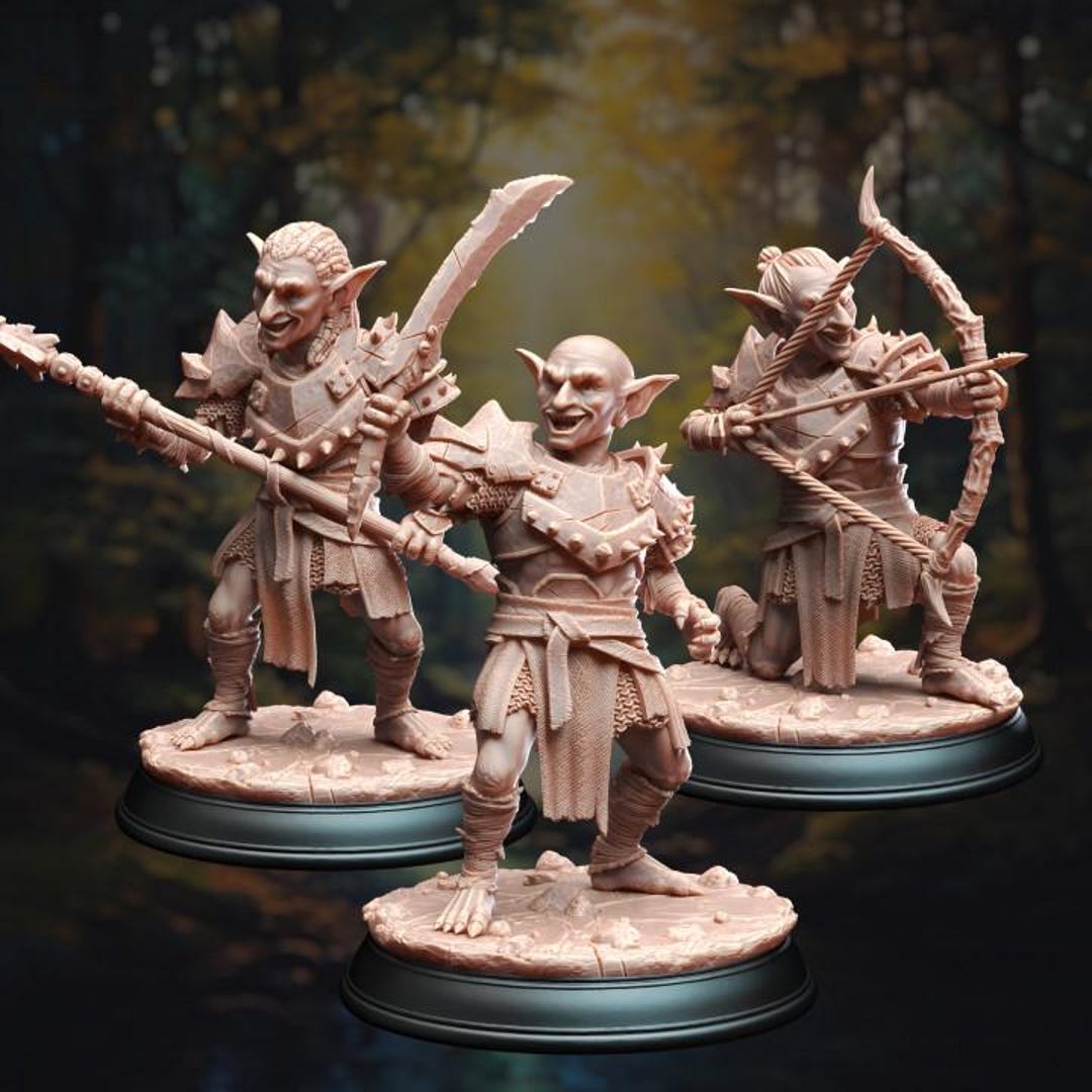 Goblin Bandit Trio | Resin Reborne Dnd Party Horde Pack Fighter Warrior ...