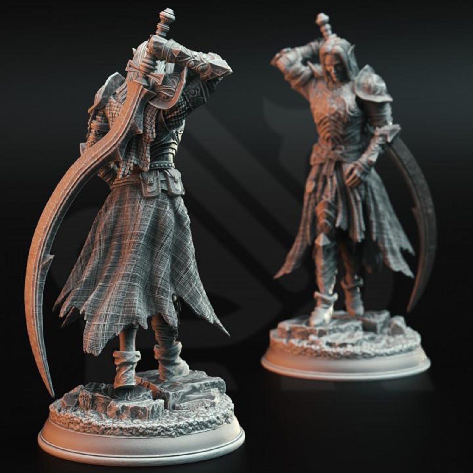 Moon Paladin | 28 32mm Drow Elf Dnd Warrior Fighter Male Lance Polearm ...