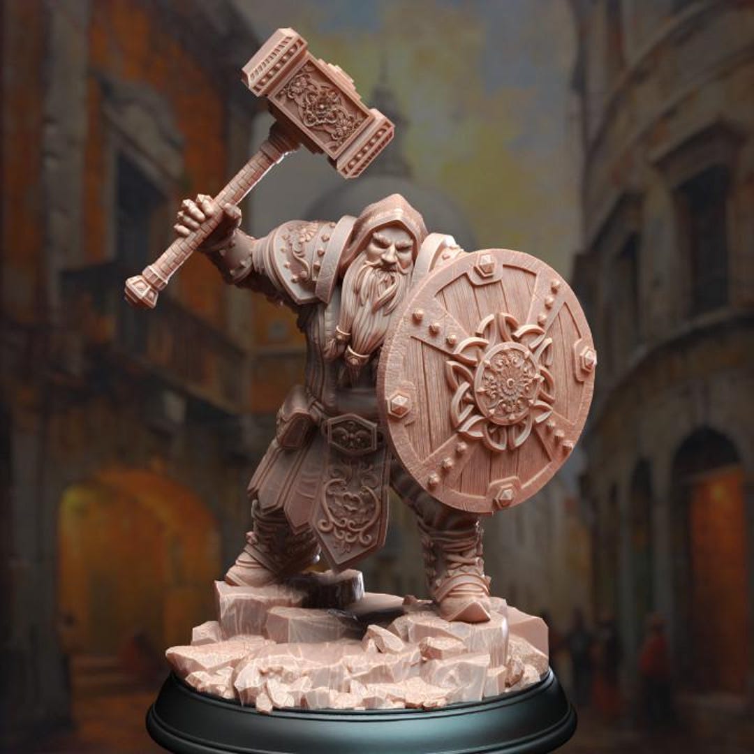 Dwarf Life Cleric | Dnd Halfling Npc Armor Duergar Hammer Shield Battle ...