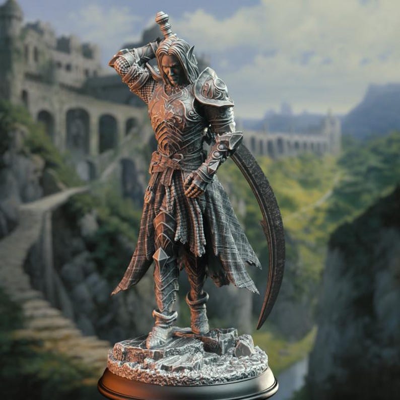 Moon Paladin | 28 32mm Drow Elf Dnd Warrior Fighter Male Lance Polearm ...