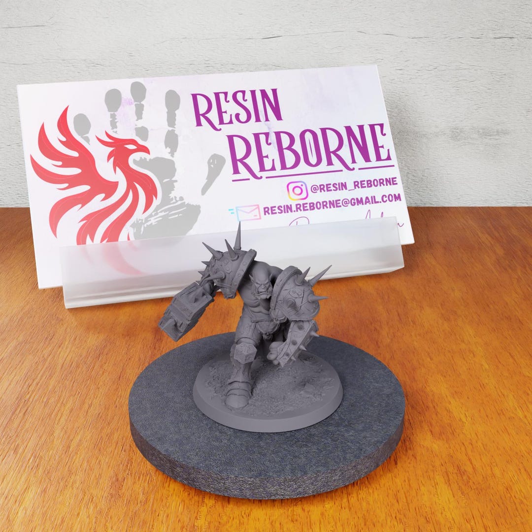Armored Brutal Orc Warrior Running With Hammer | 28 32mm Resin Reborne ...