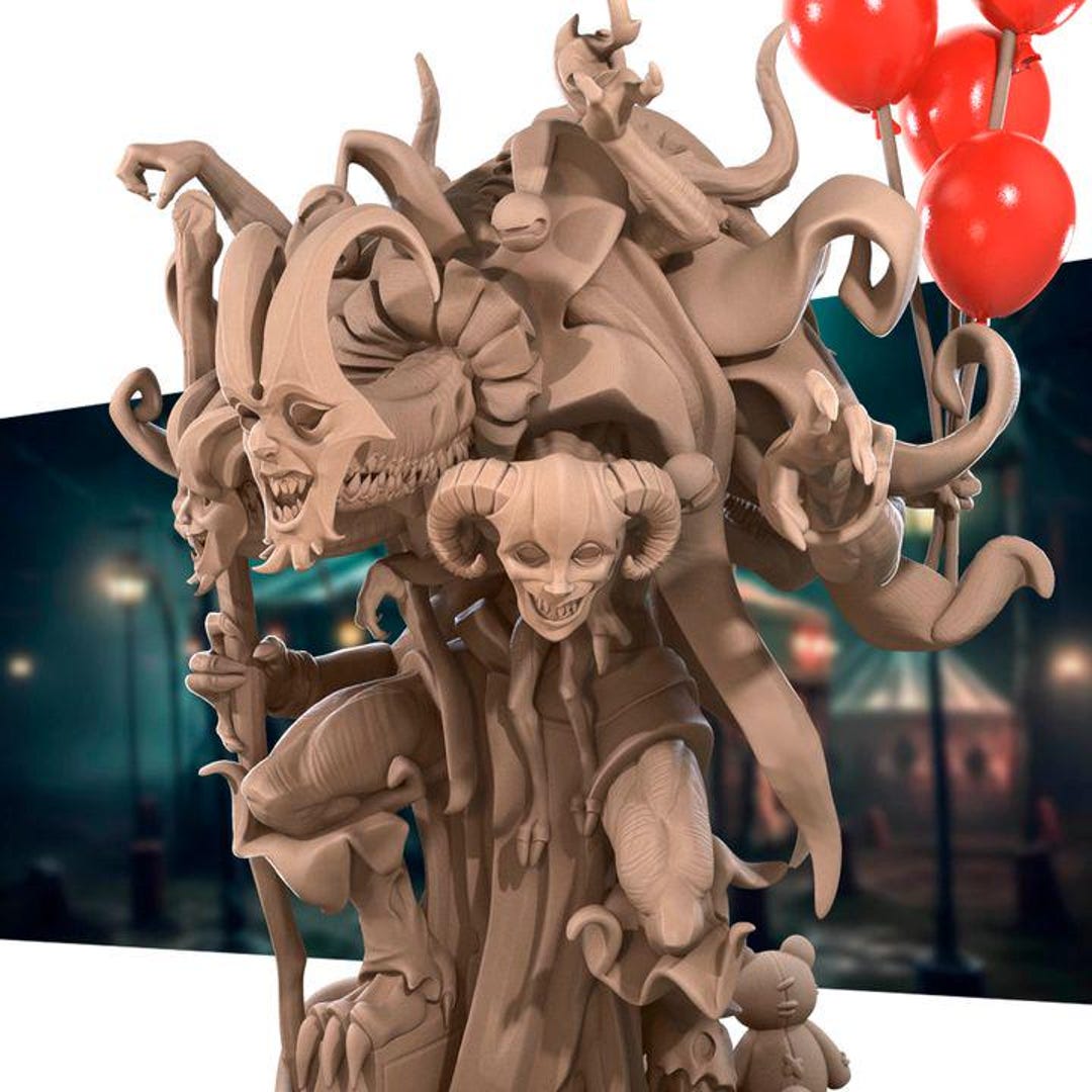 Harlequin Mask Monster | 28 32mm D&D Alien Tentacle Staff Evil ...