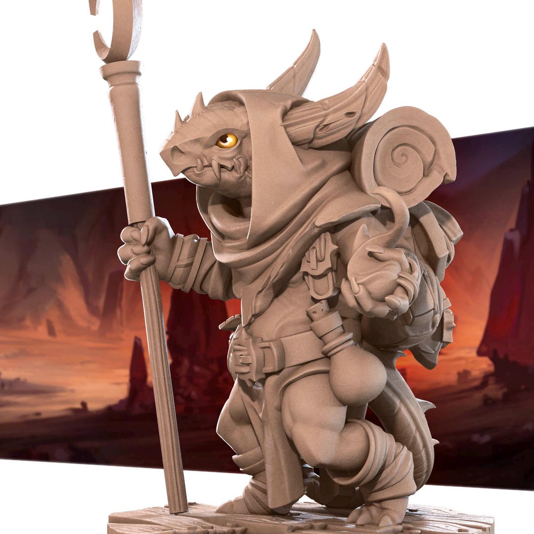 Moon Druid Kobold | 28 32mm PF D&D Pathfinder Paint Pc Print Caster ...