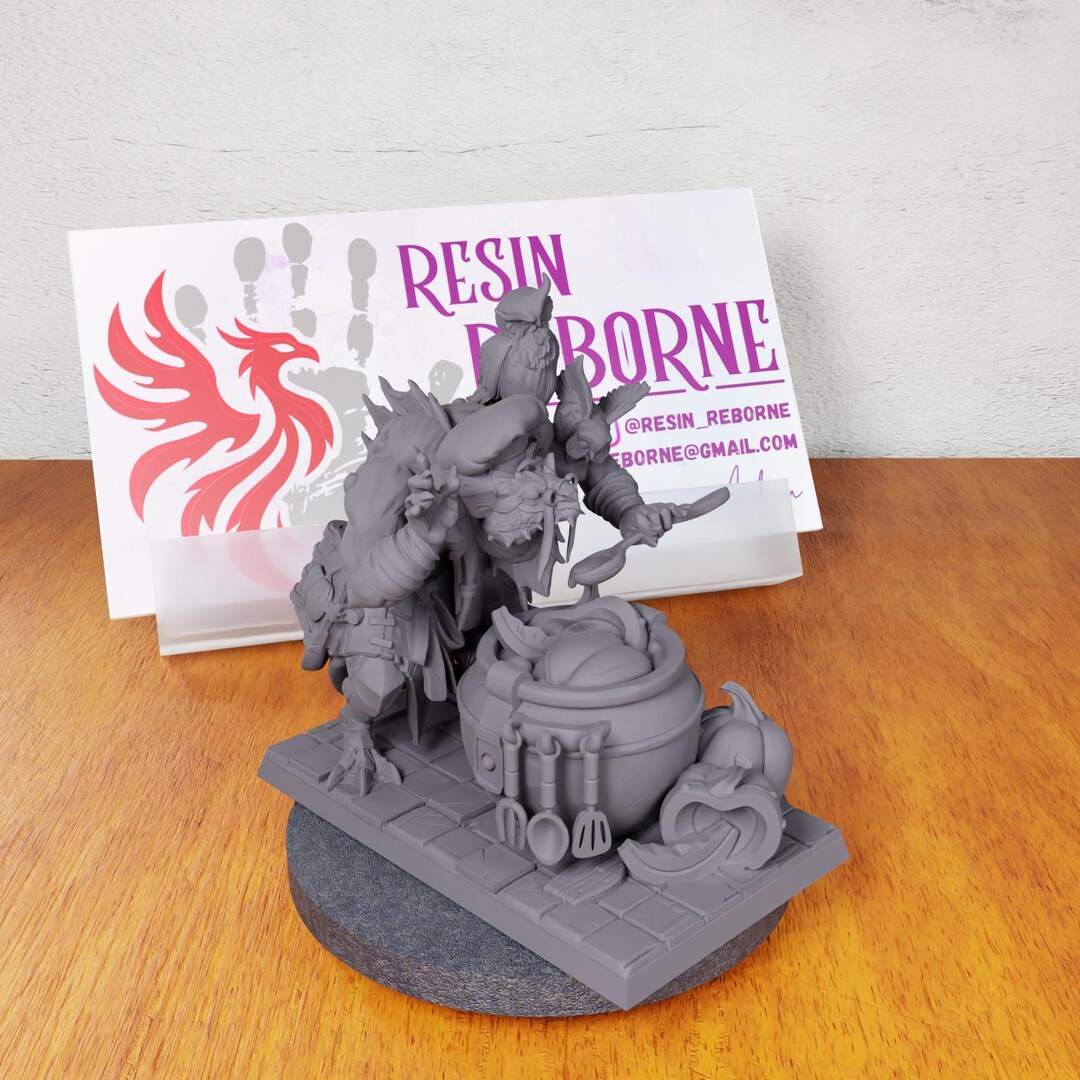 Dragonborn Chef Dnd 5E Pathfinder Wargaming Paint Resin Reborne 3d ...