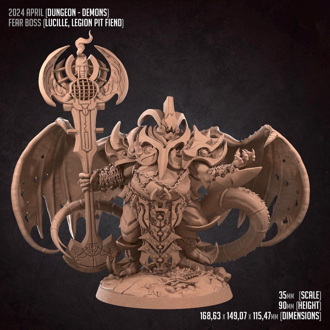 Pit Fiend of Fear - Lucille | 28 32mm D&D Female Evil Avernus Demon ...