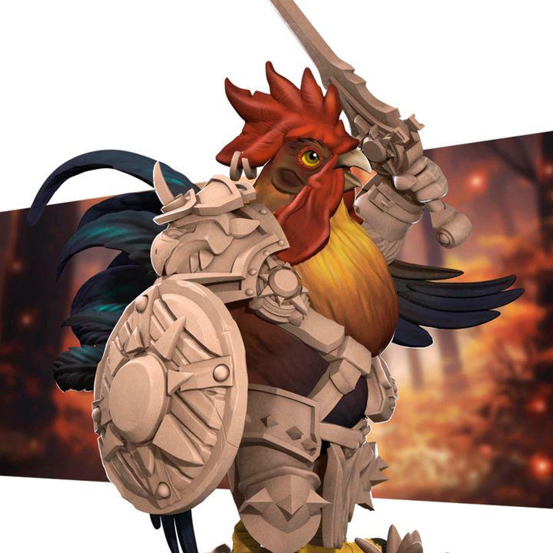 ROOSTER Warrior Aarakocra | 28 32mm D&D Pathfinder Sword Forestfolk ...