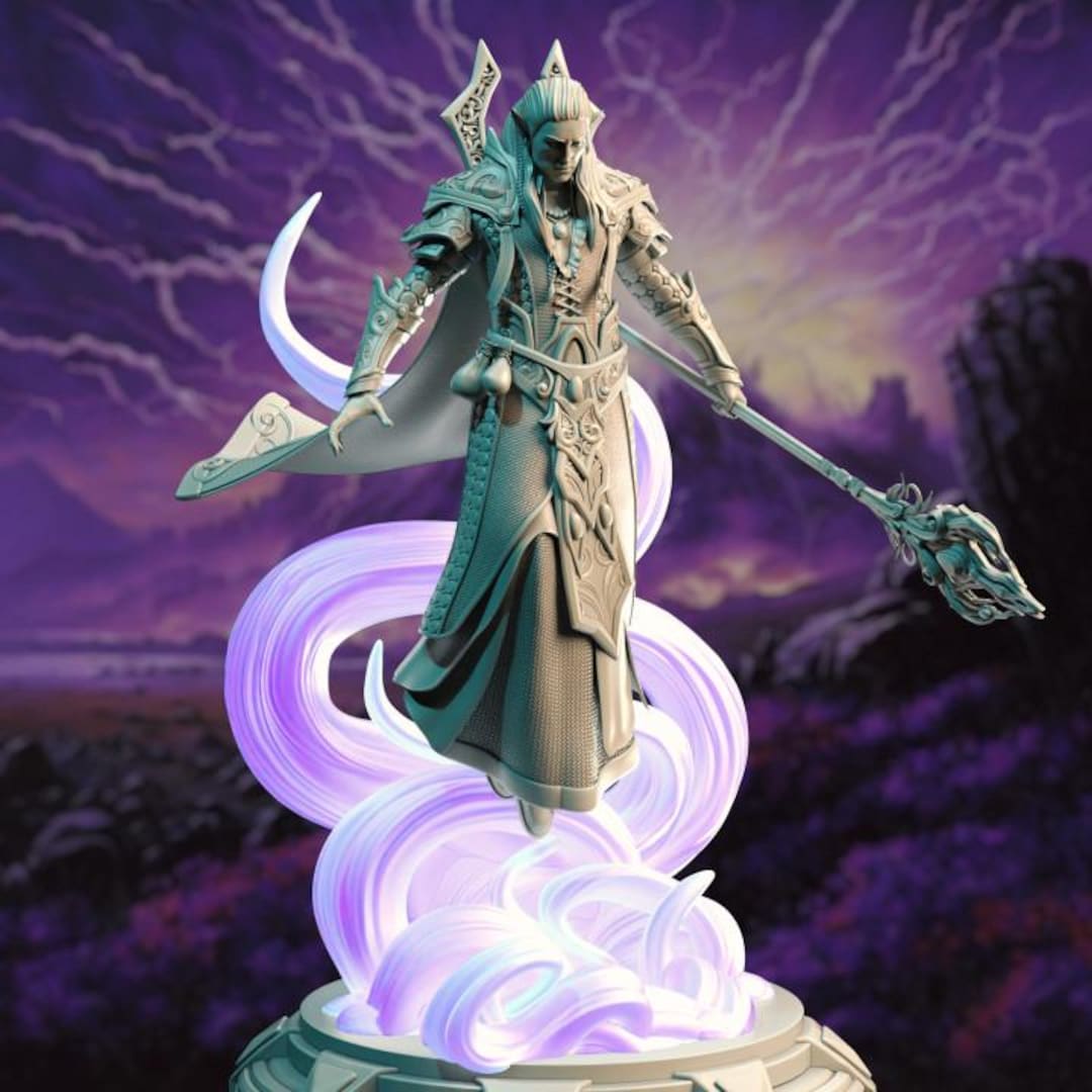 High Elf Master Sorcerer 32mm Dnd Caster Wizard Mage Spellcaster ...