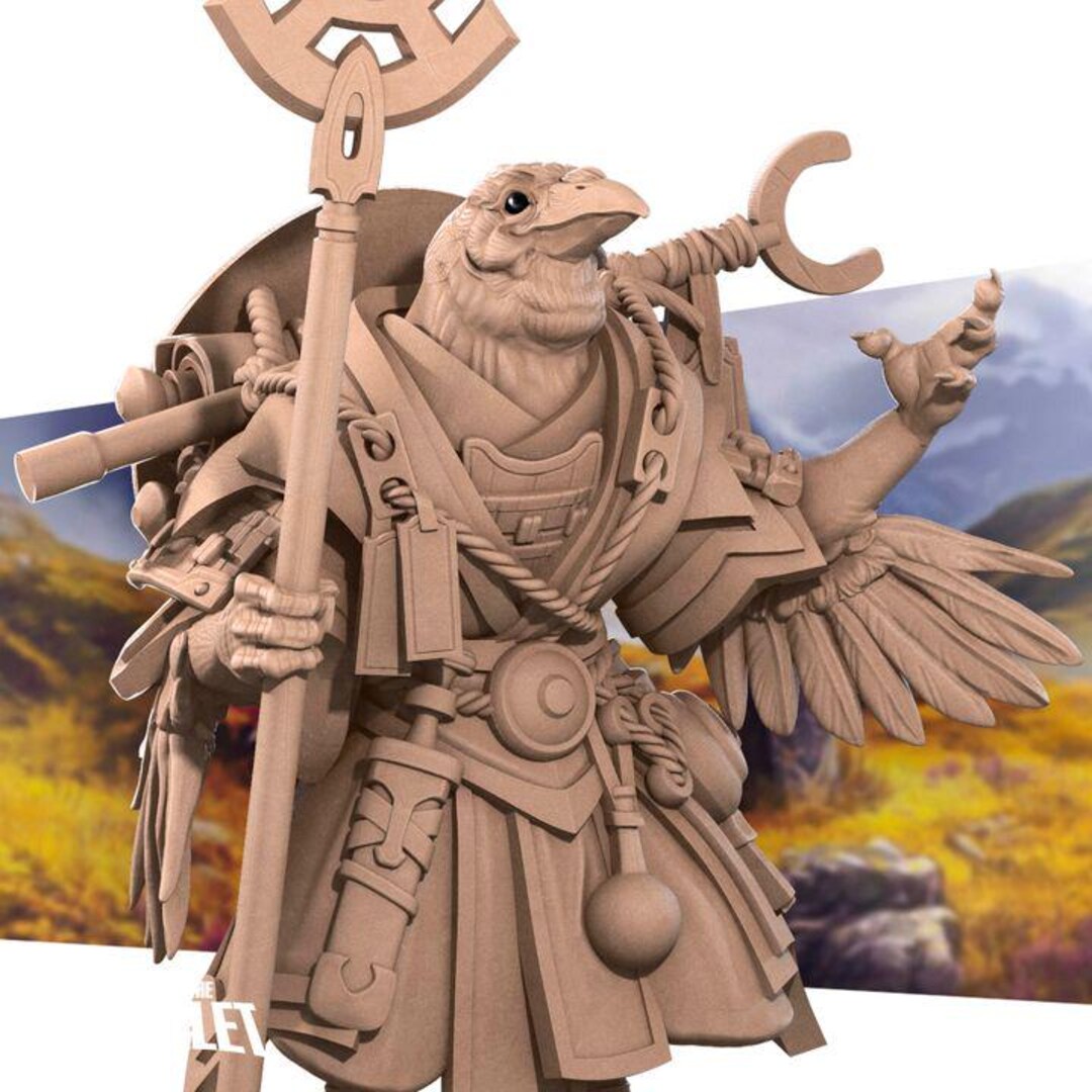 Tengu Raven Oracle | 28 32mm D&D Pathfinder Cleric Mage Wizard Animal ...