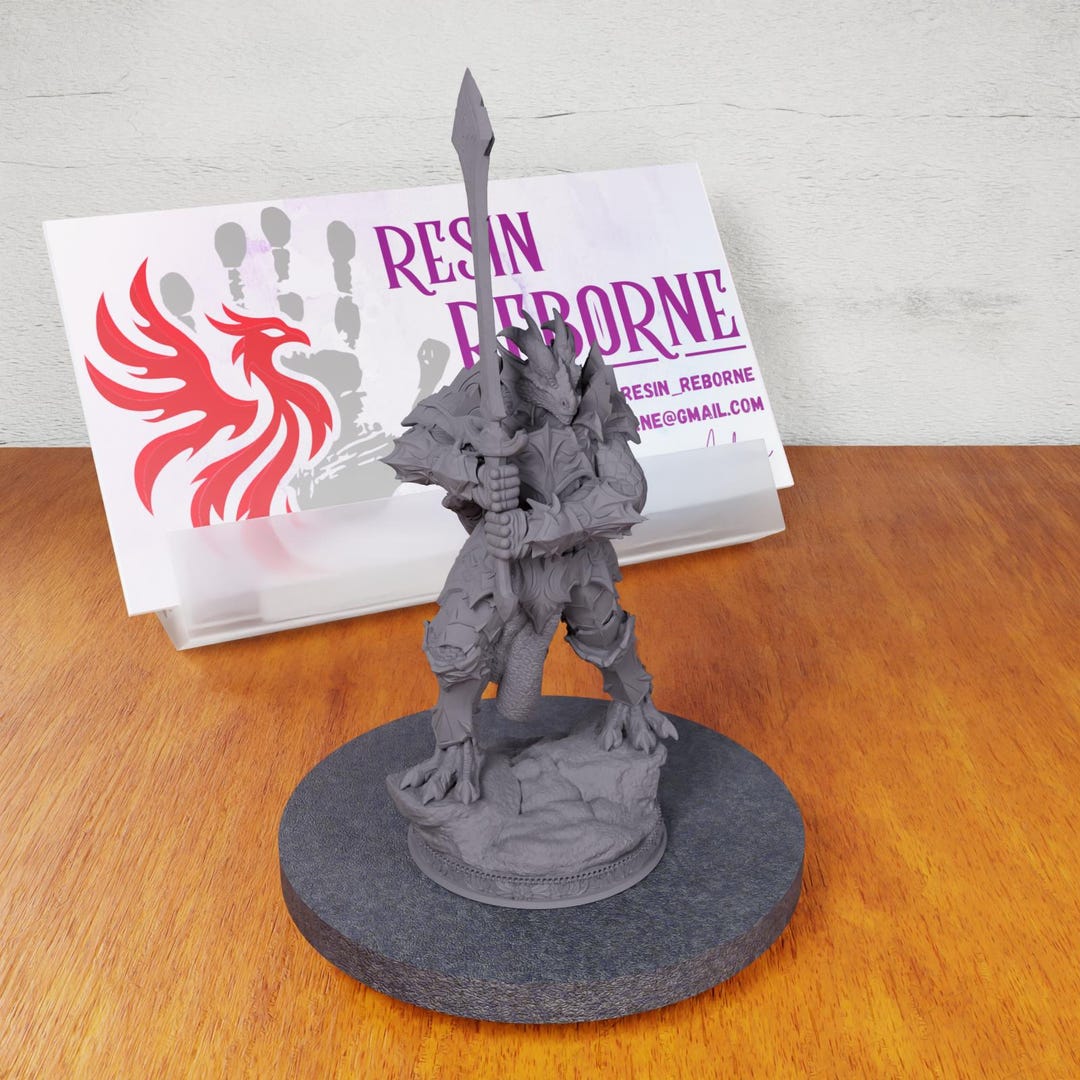 Dragonborn Knight | Dnd D&D Pathfinder Mini Resin Reborne Wargaming ...