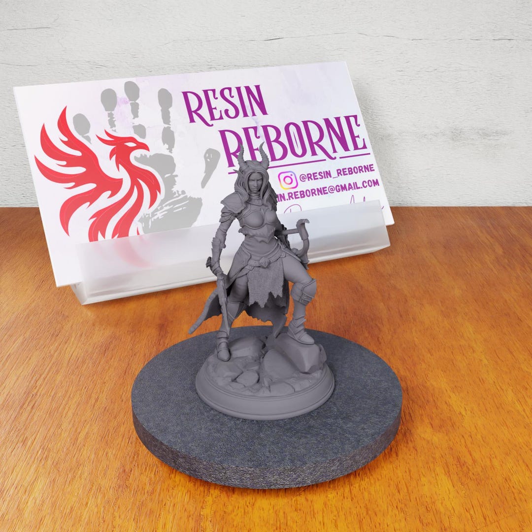 Tiefling Ranger | 28 32mm D&D Pathfinder Mini Painting Detailed Resin ...
