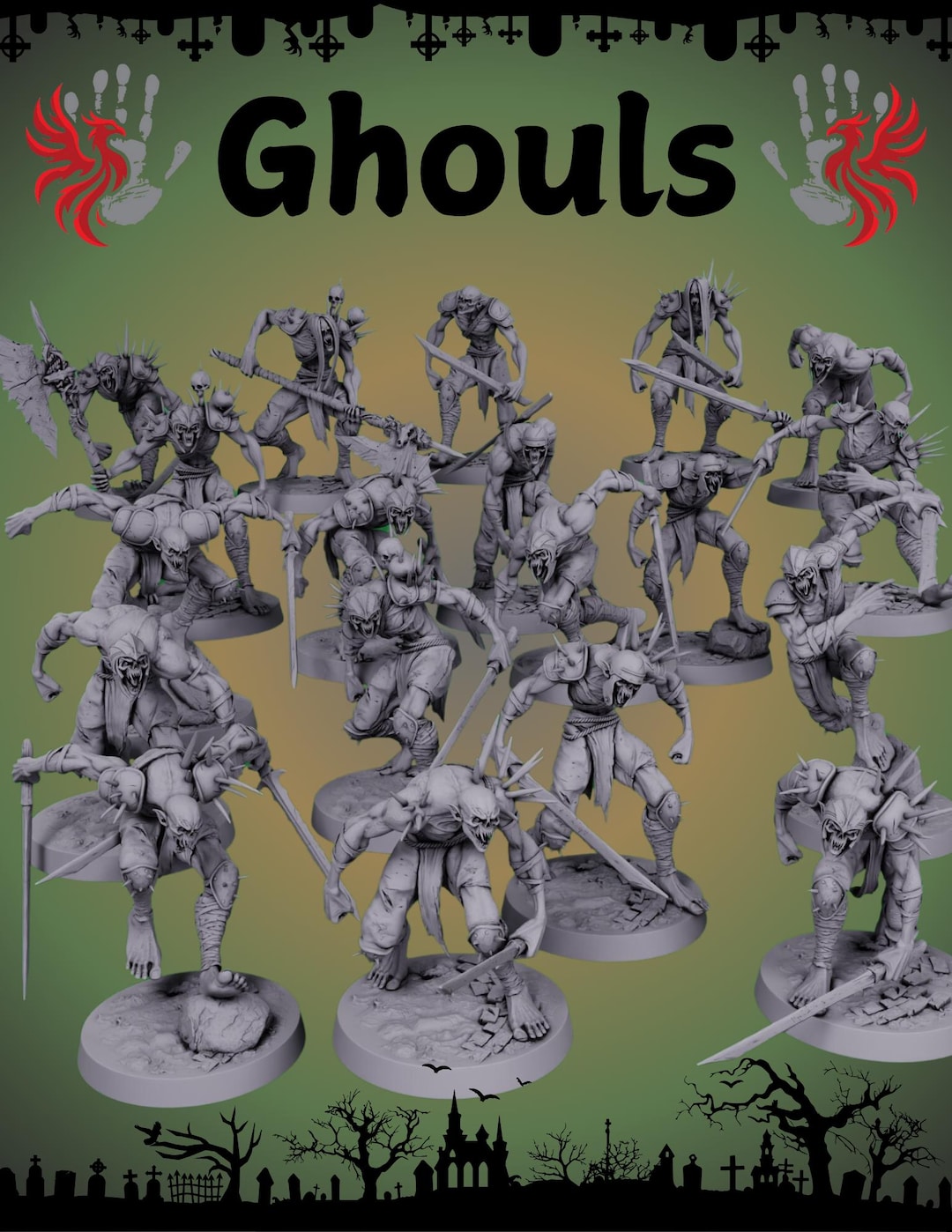 Ghoul Army Dnd Wargaming Pathfinder D&D Monster BG3 Demon Graveyard ...