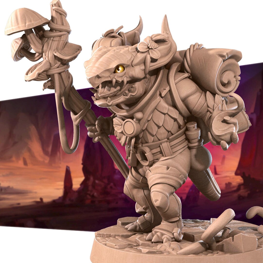 Kobold Druid _PF | 28 32mm D&D Pathfinder Npc Paint Nature Forest Staff ...