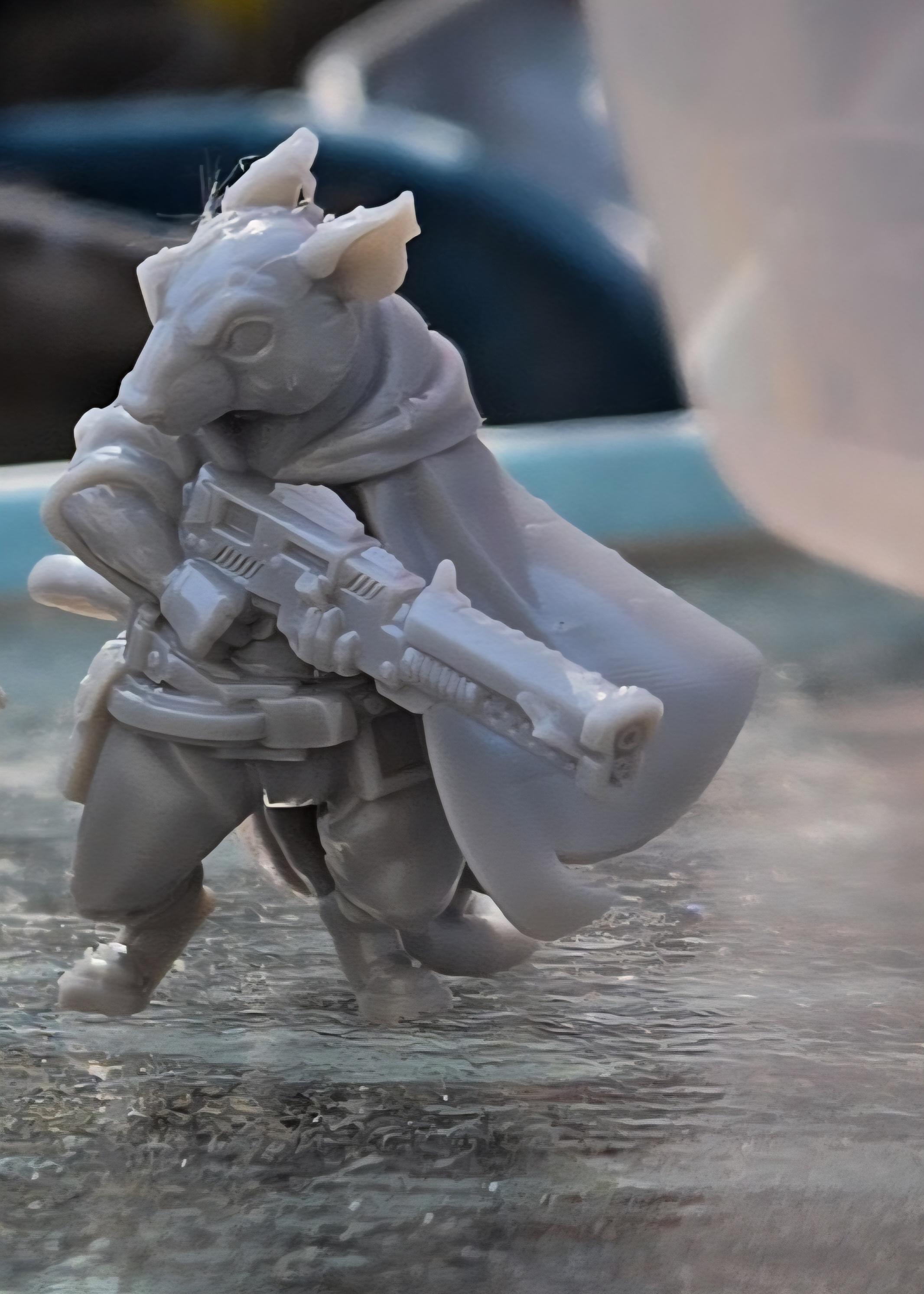 Ratfolk Space Soldier | 28 32mm Starfinder D&D Ysoki Akiton Fighter ...