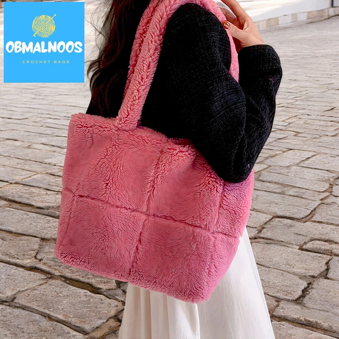 Luxury Plush Fluffy Shoulder Bag, Large Fluffy Plush Winter Bag, Winter ...
