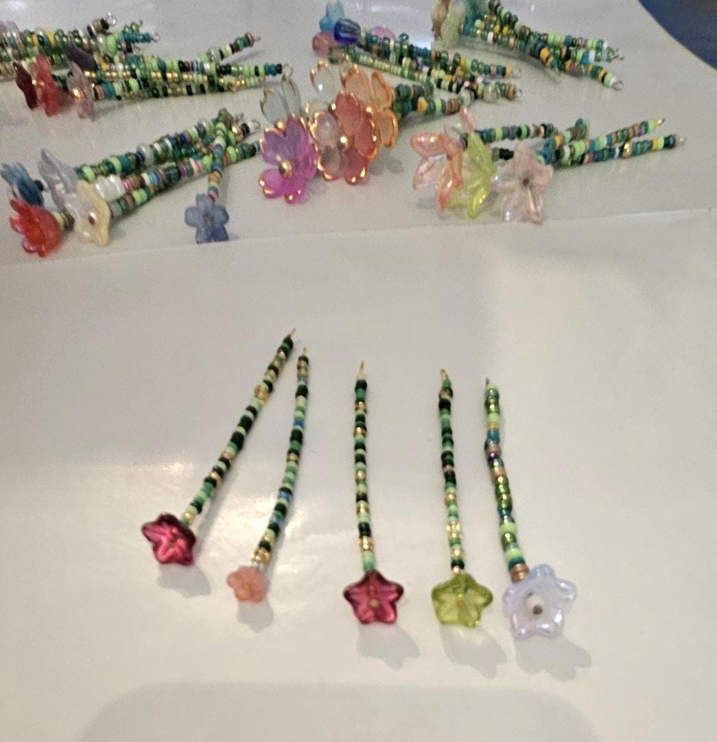 Beaded Flower Stems Random Pick - Etsy