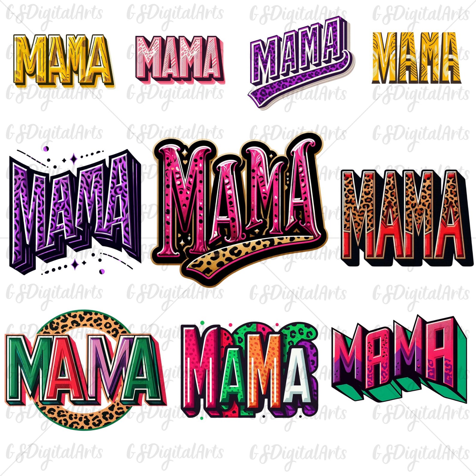 Colorful Mama Png, Mother's Day Png, Valentine Png, Mama Graphic ...