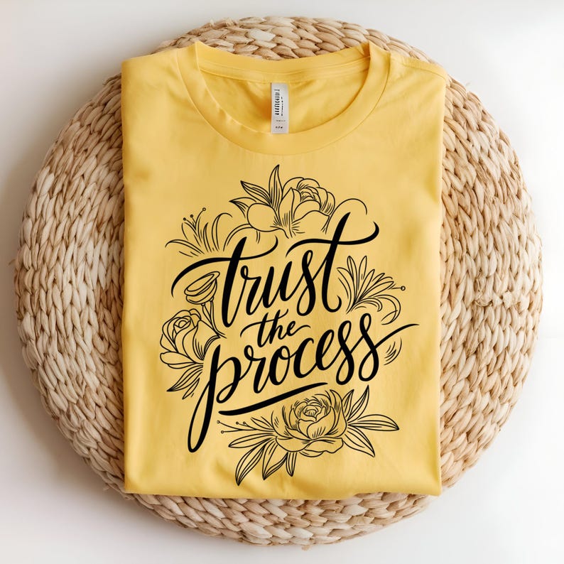 Floral Trust the Process PNG: Inspirational Quote Clipart (digital ...