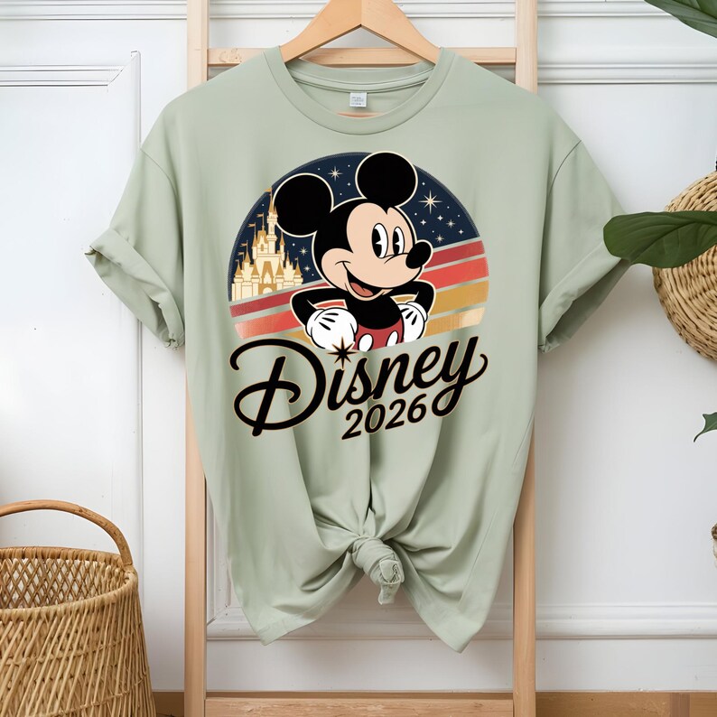 Disney 2026 Mickey Mouse PNG – Vintage Castle Night Cartoon Design - Etsy
