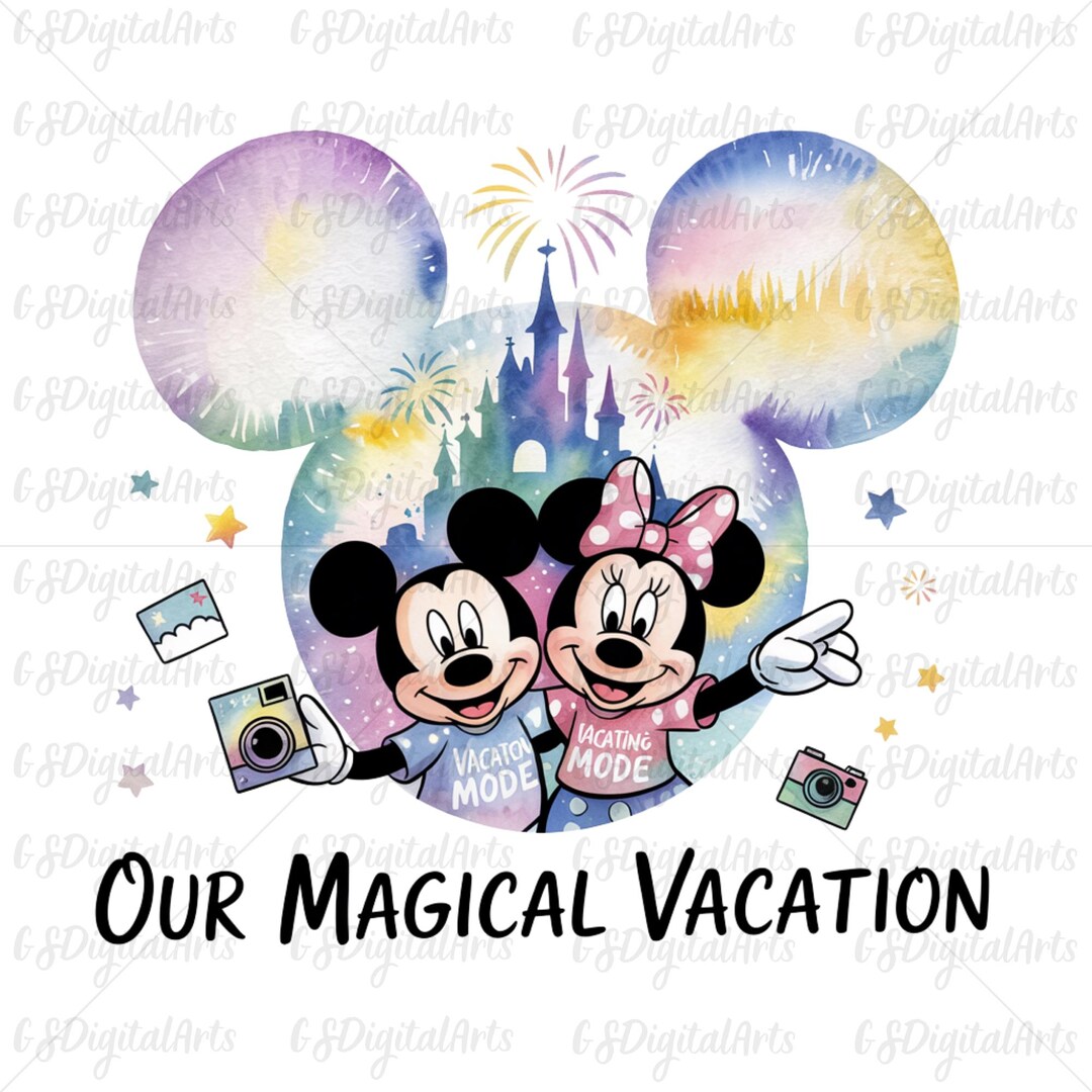 Mickey and Minnie Magical Vacation PNG, Disney Castle Fireworks Clipart ...
