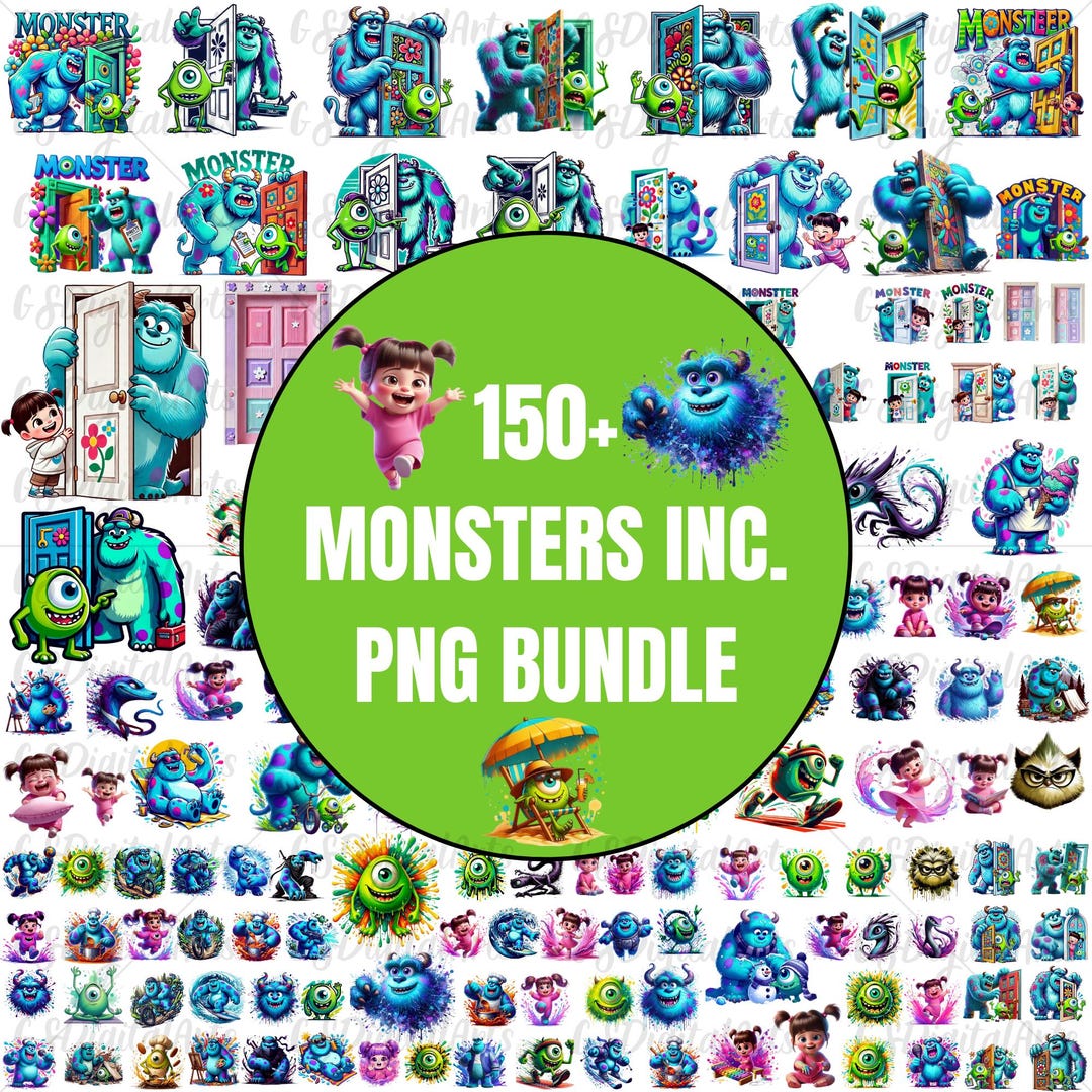 Monsters Inc. PNG Clipart Bundle: 150+ Designs (digital Download) - Etsy
