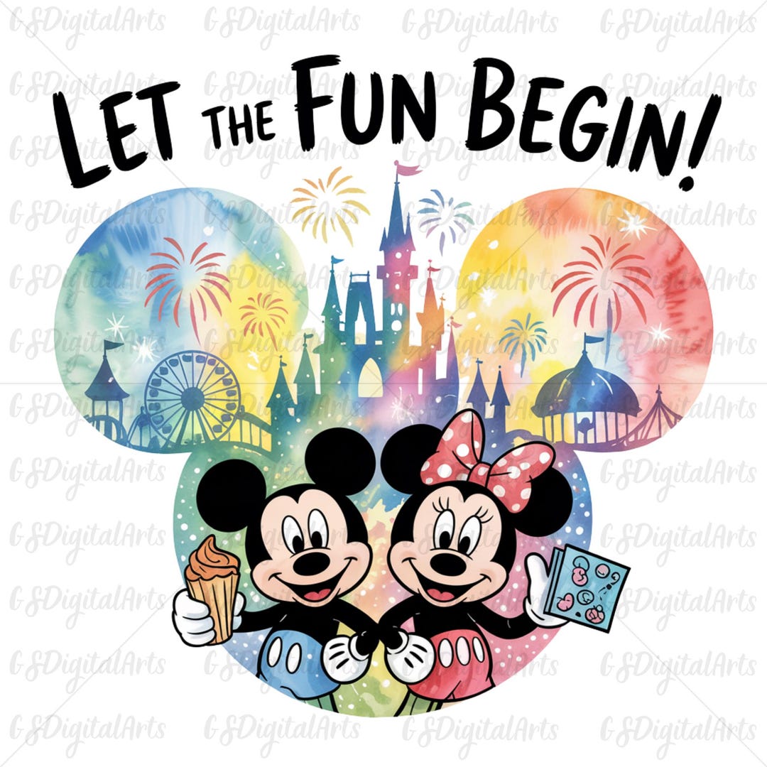 Mickey and Minnie Clipart, Let the Fun Begin Disney Vacation PNG ...