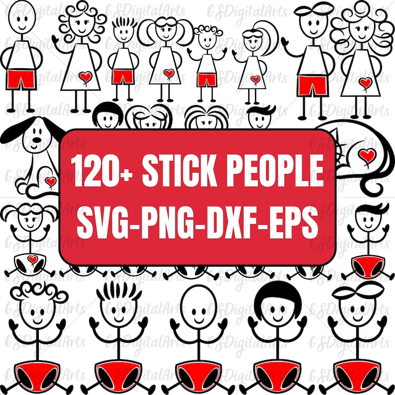 Stick Family Png, Stick People Svg Bundle, Stick People Svg Png Dxf ...
