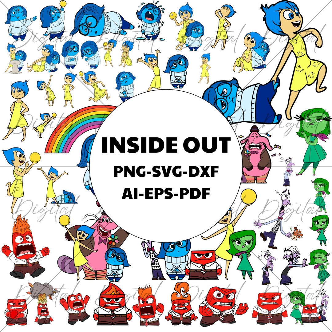 Inside Out SVG Png Dxf EPS AI, Inside Out Layered Svg, Envy, Ennui Png ...
