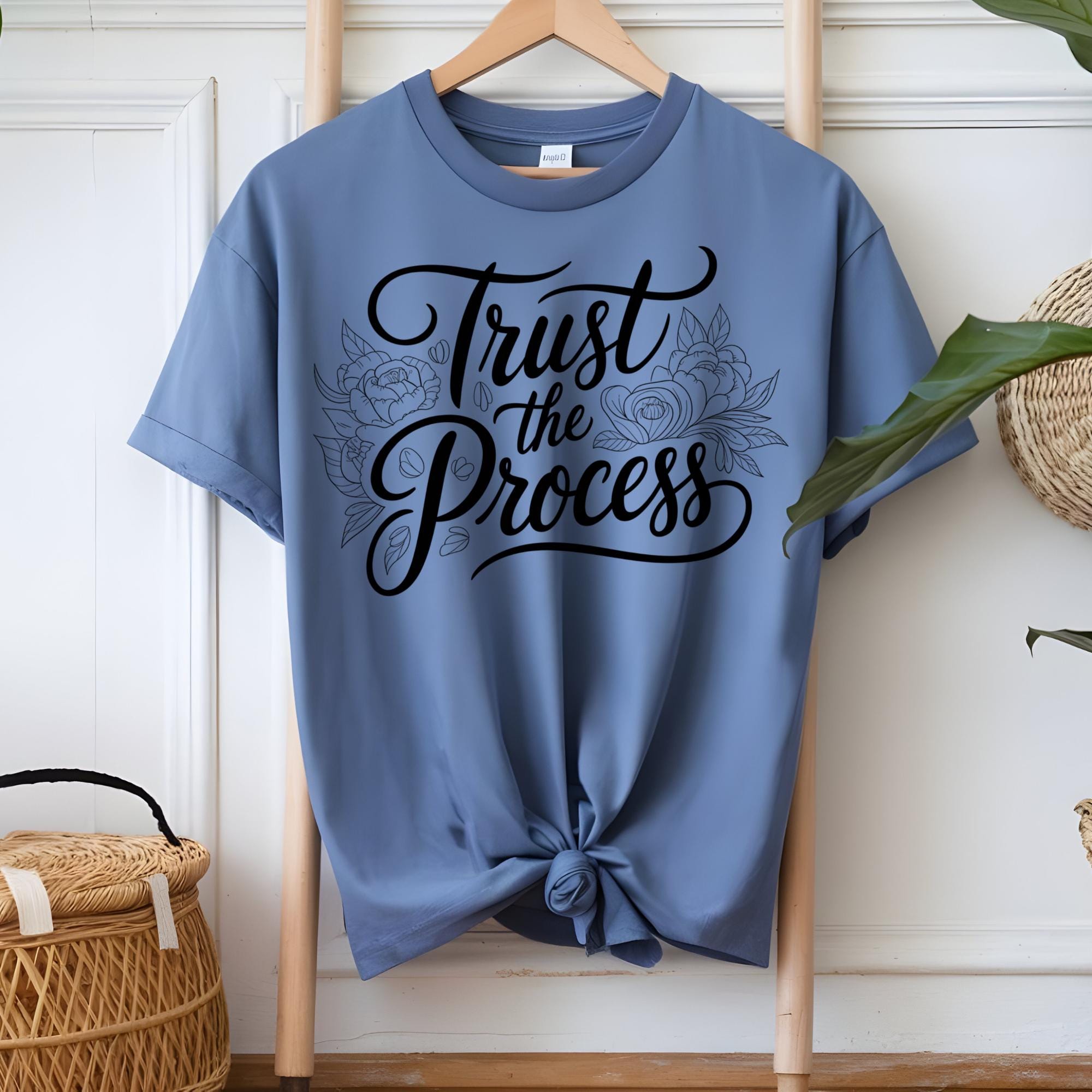 Floral Trust the Process PNG: Inspirational Quote Clipart (digital ...