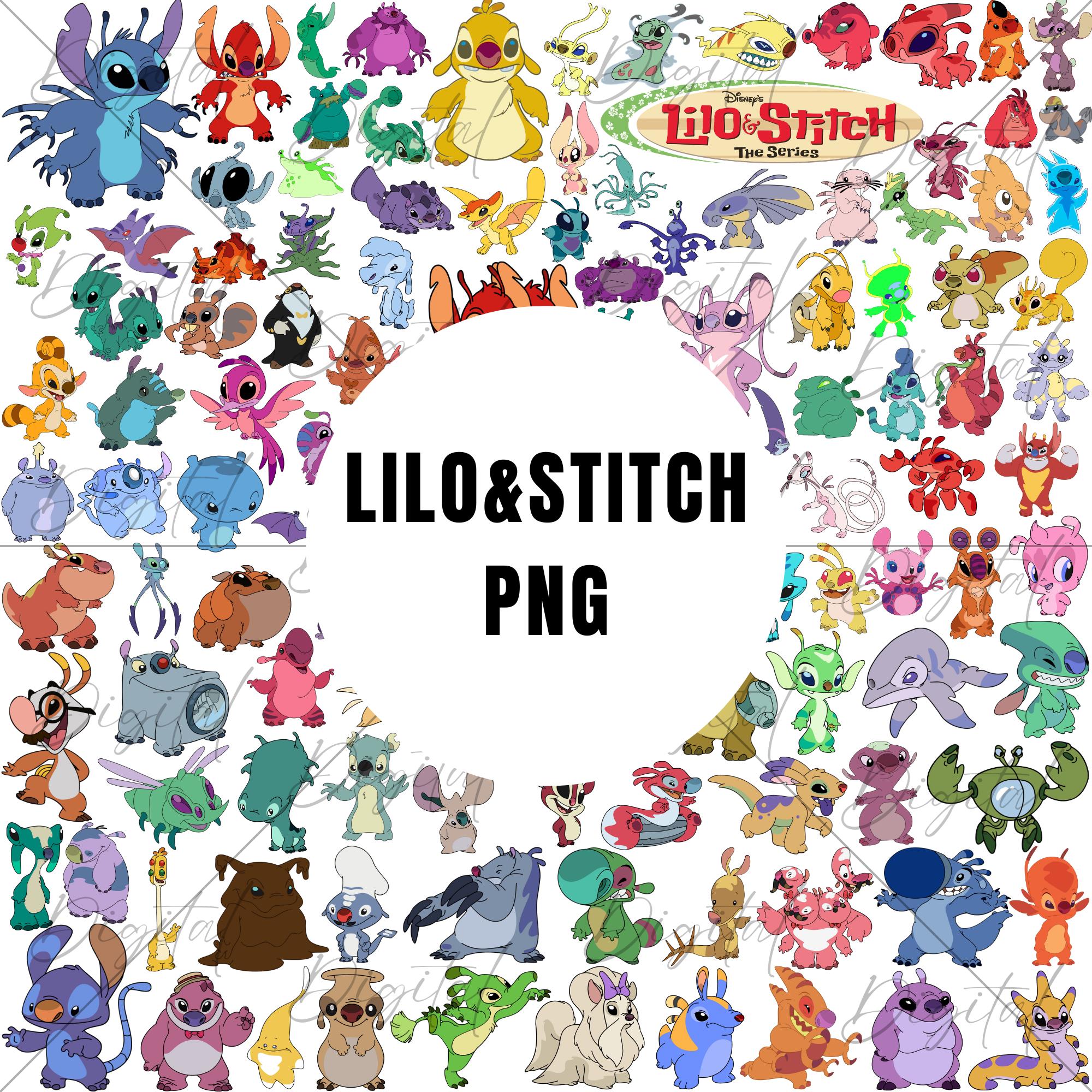 Leroy & Stitch Experiments Png Cliparts Bundle, Stitch PNG Cartoon ...