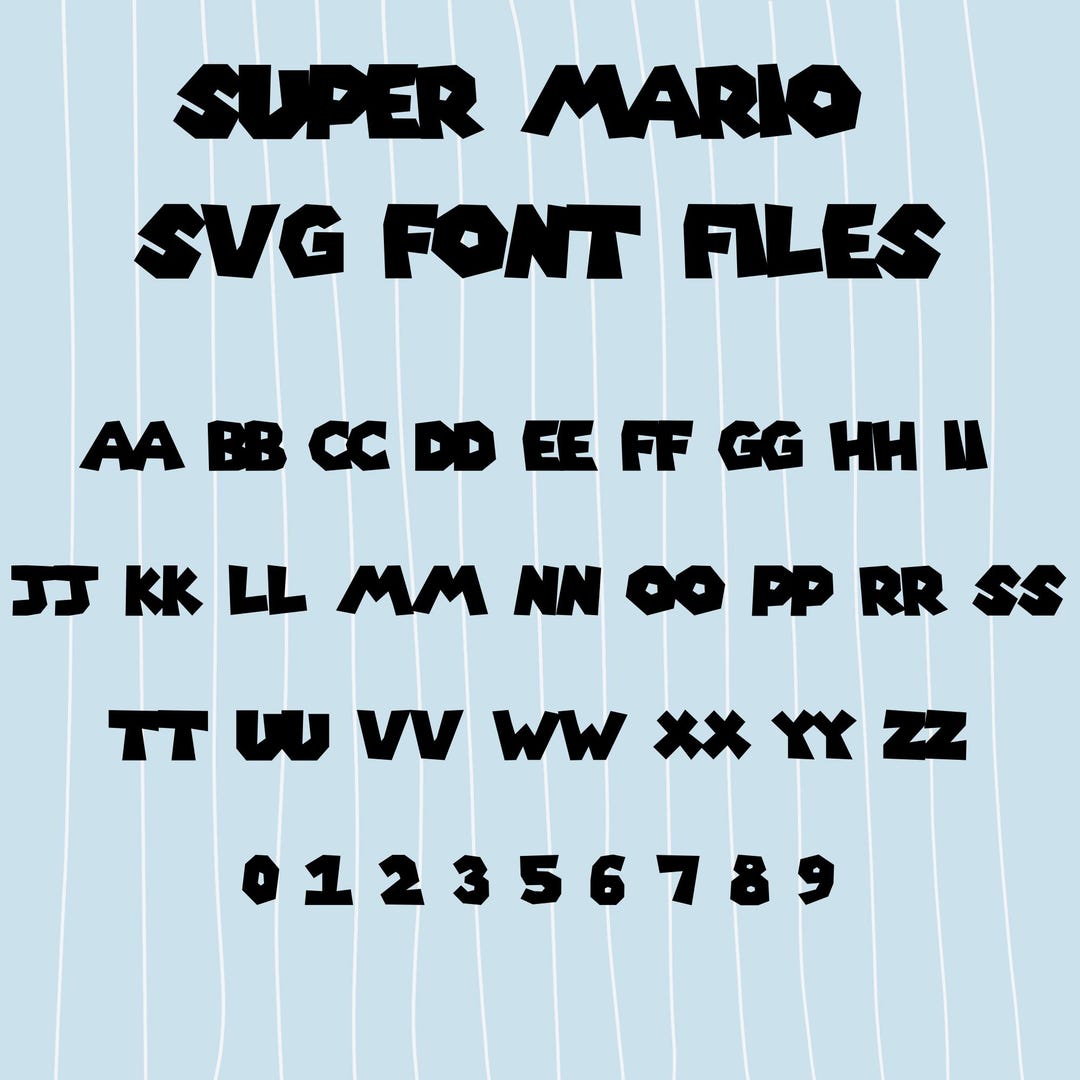 Super Mario Font SVG, Mario Alphabet Letters, Super Mario Clipart ...