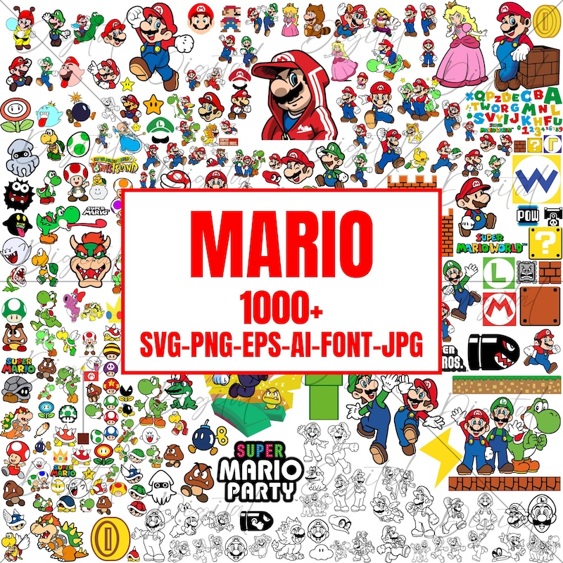 Mario Svg - Etsy
