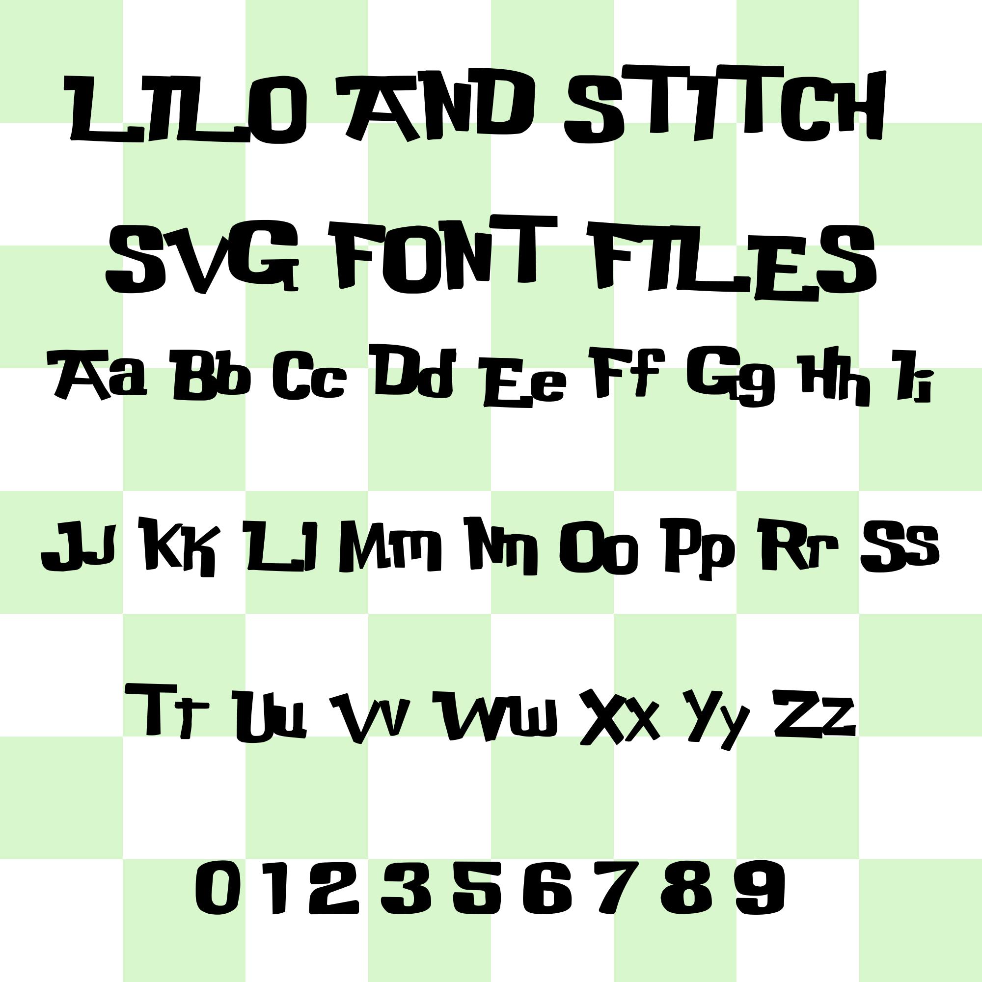 Lilo and Stitch SVG, Lilo and Stitch Alphabet, Stitch TTF, Lilo and Stitch Svg FONT for Cricut ...