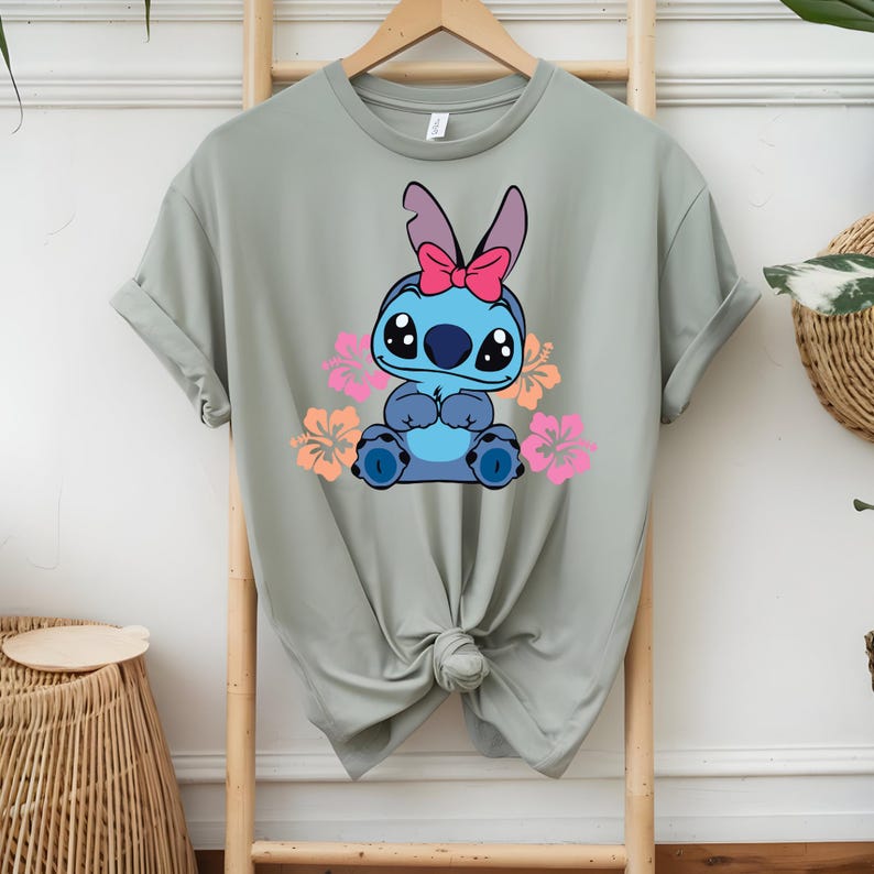 Girly Stitch PNG, Bow and Flowers, Hawaiian Clipart (printable File) - Etsy