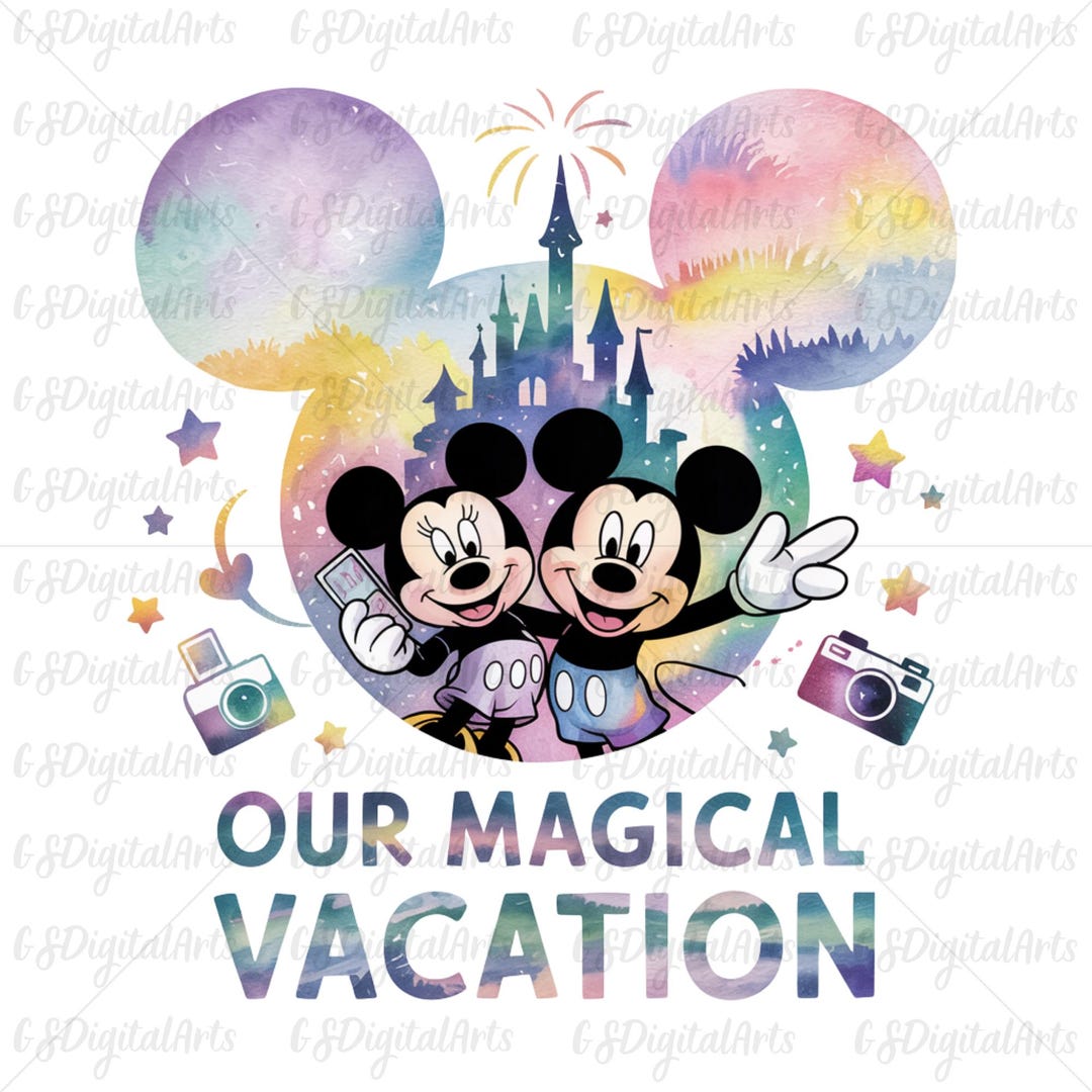 Mickey and Minnie Mouse Disney Vacation PNG, Magical Castle Fireworks ...