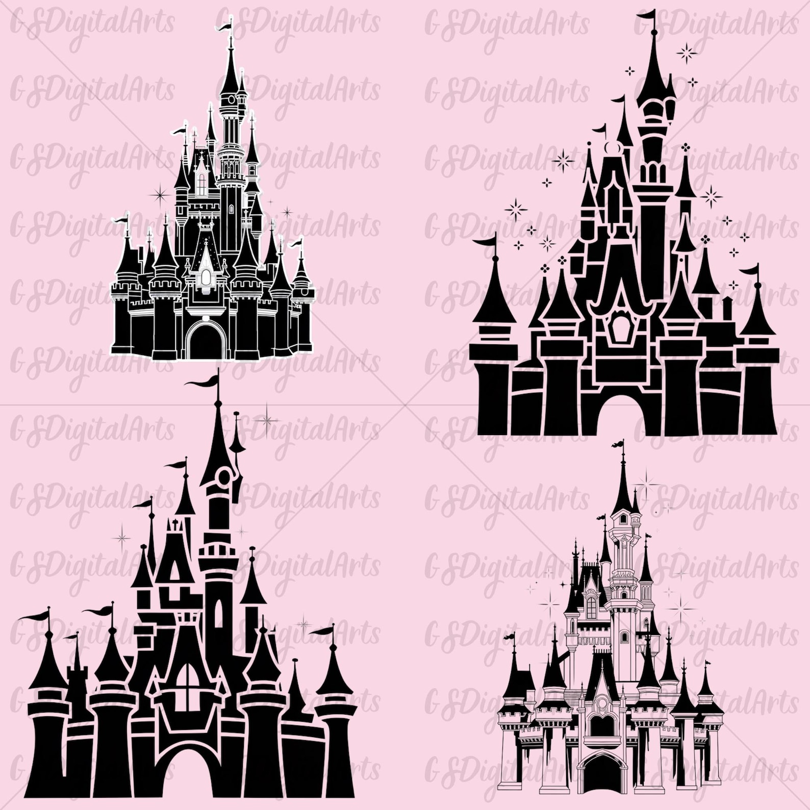 Black and White Castle PNG | Mouse Ear Castle PNG | Magic Kingdom ...