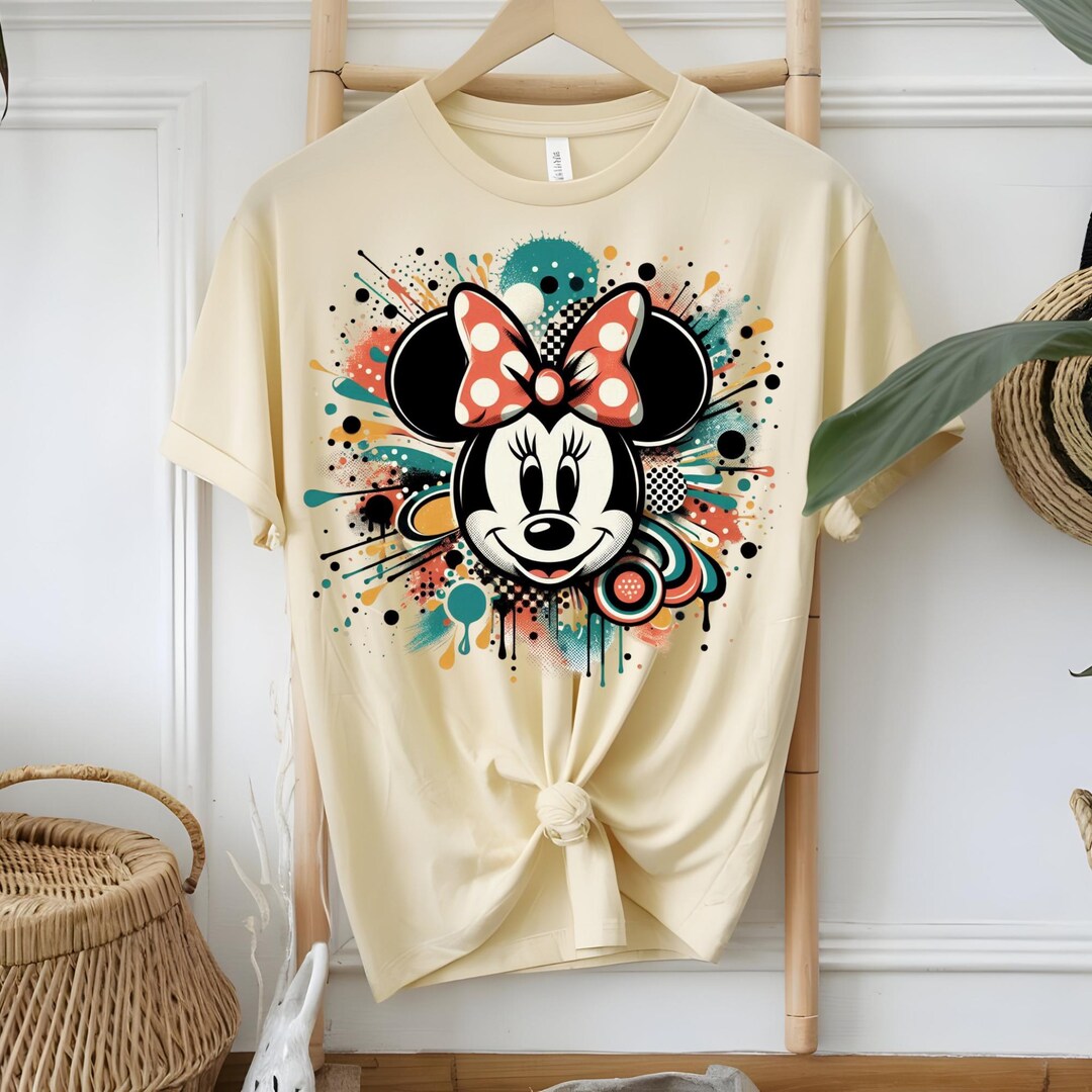 Retro Minnie Mouse Splash Art, Clipart PNG Design (digital Download) - Etsy